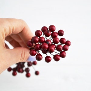 Artificial Berry Burgundy Berries Faux Berry Fake Fruits Berry Bundles ...