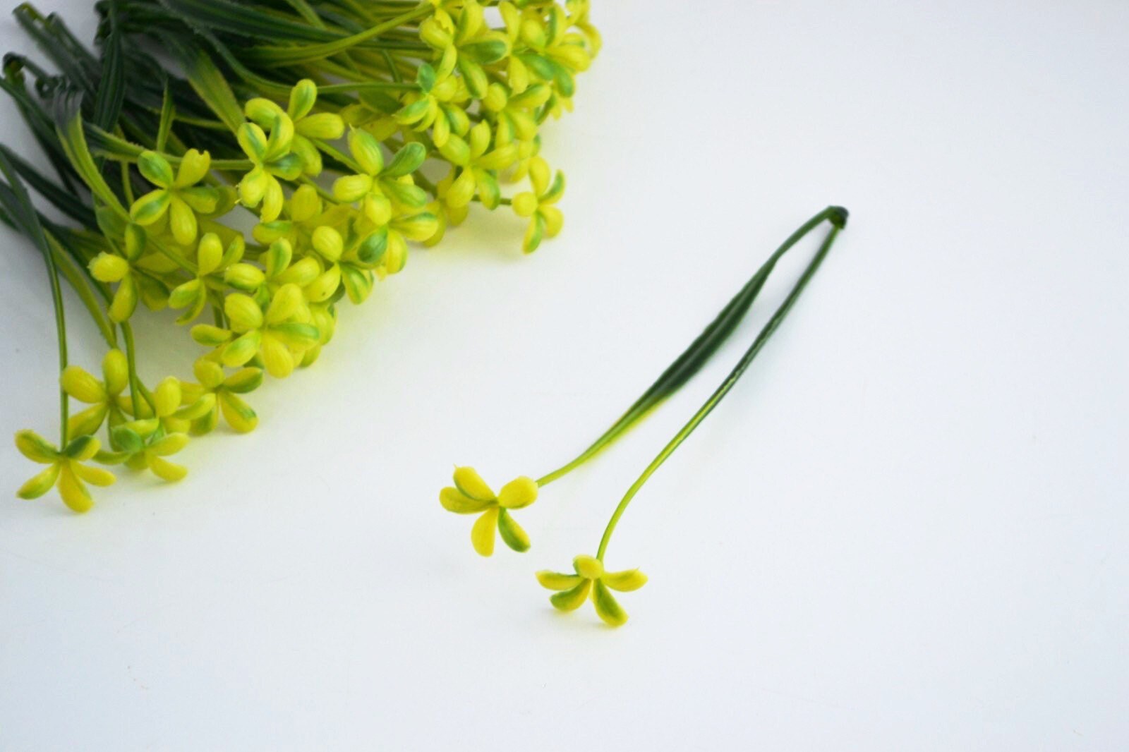 28 Stems With Flowers Light Green Artificial Greenery Fake - Etsy