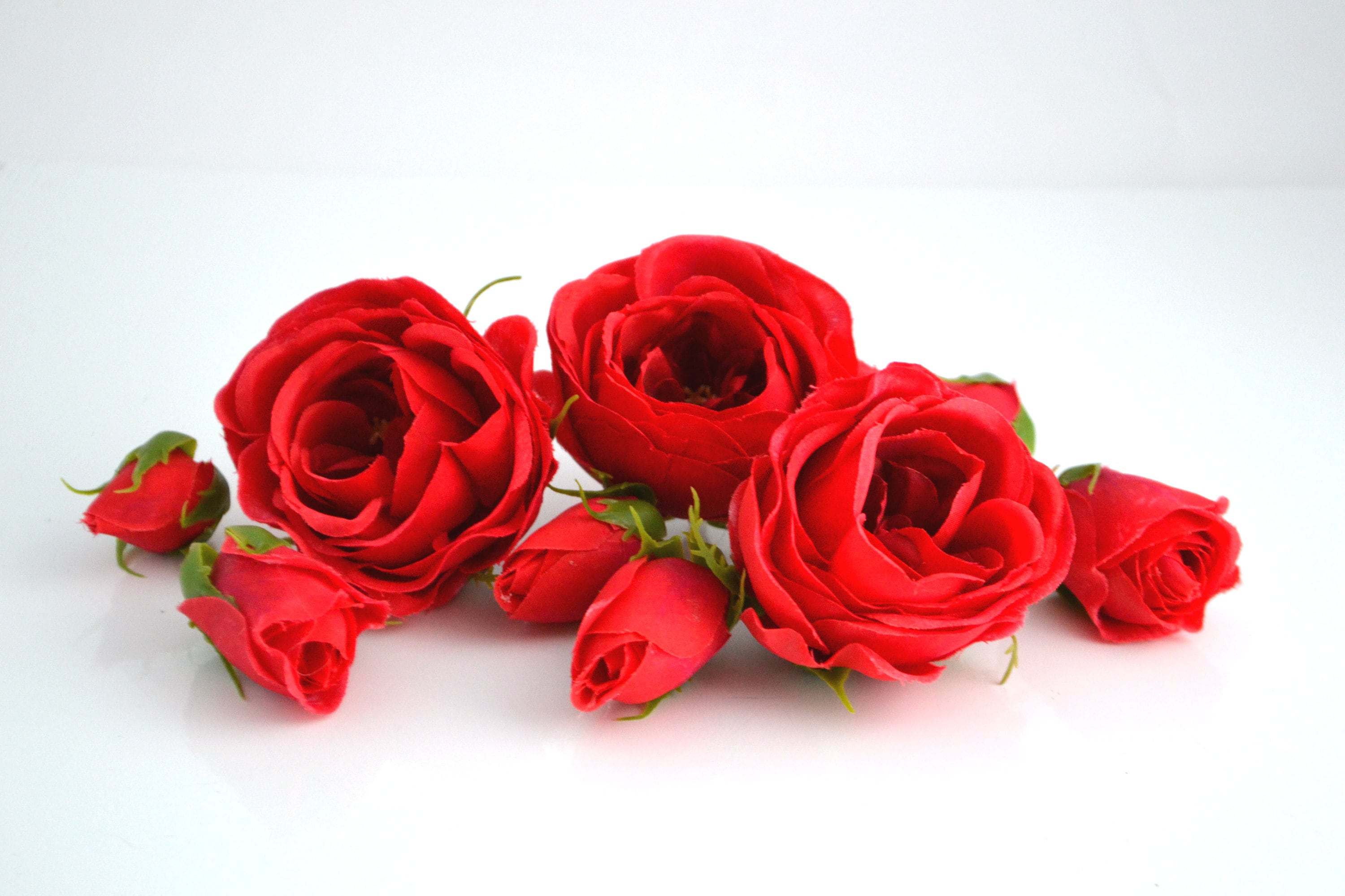 Set of 9 Pieces Red Faux Rose Heads Artificial Roses Fake - Etsy