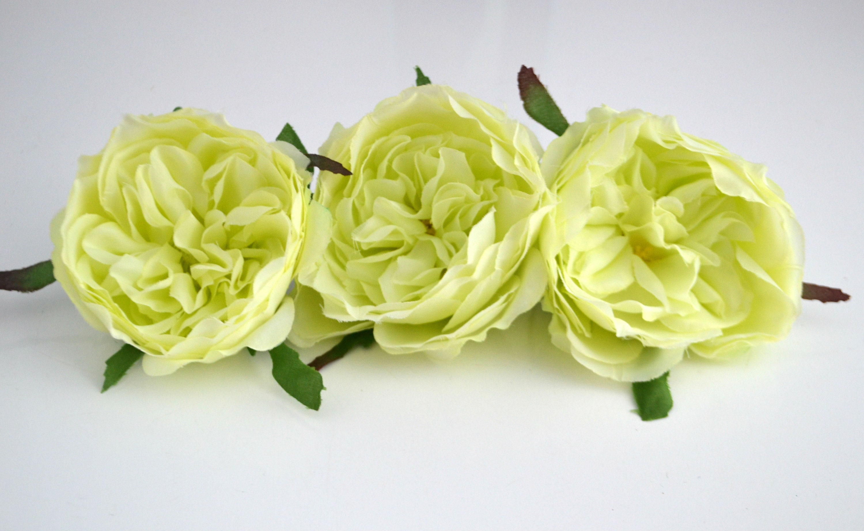 3 Pcs Silk Artificial Rose Light Green Flowers Faux Rose Fake | Etsy