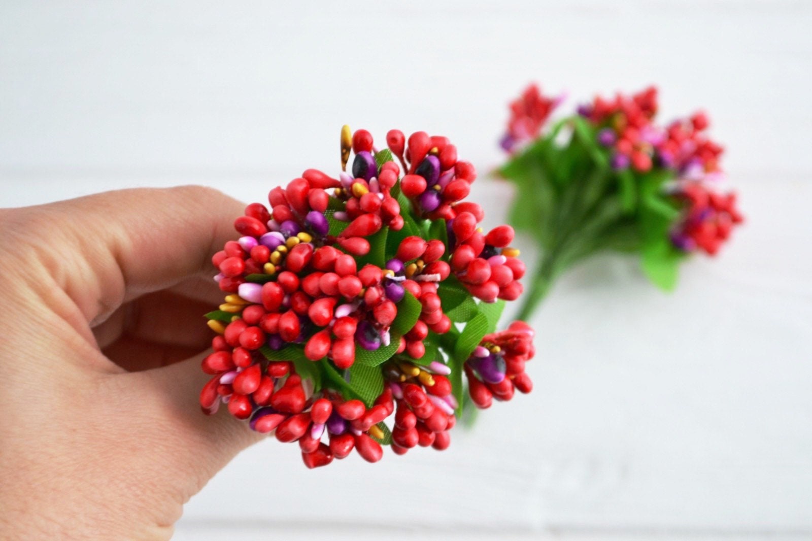 24 Flower Stamens Berry Stems Artificial Flower Decor Fake - Etsy