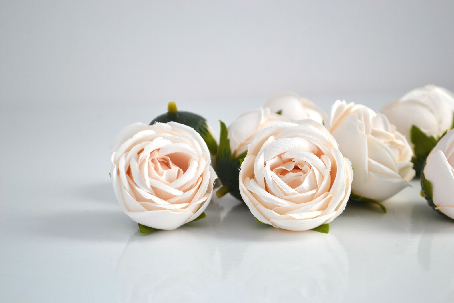 White Pink Silk Roses Small Flowers Fake Rose Flower Heads - Etsy