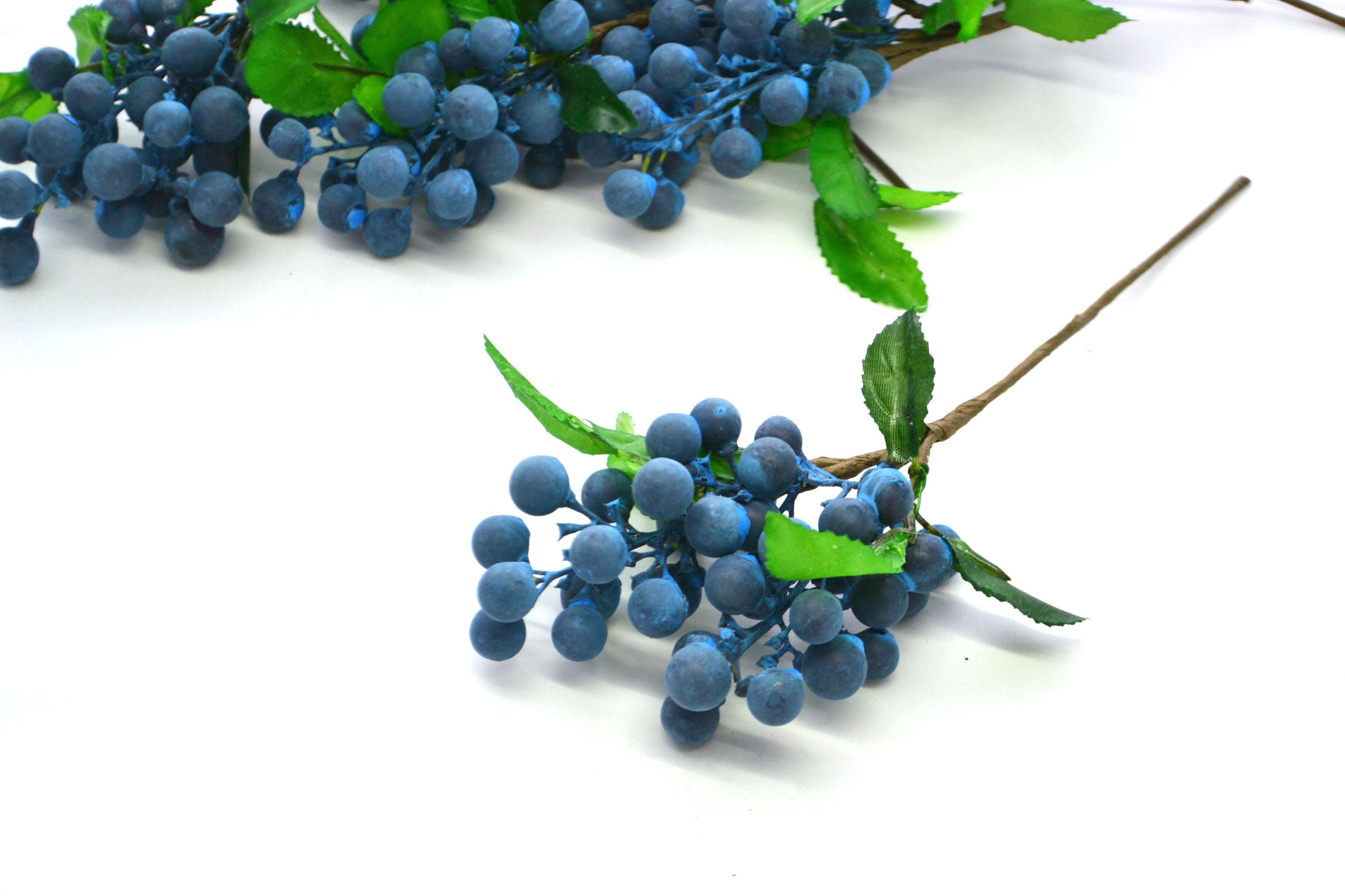 Blue Artificial Berries Faux Fruit Berry Stems Berry Decor - Etsy
