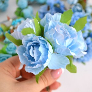 Light Blue Artificial Flowers Set of Mini Bouquets Fake - Etsy