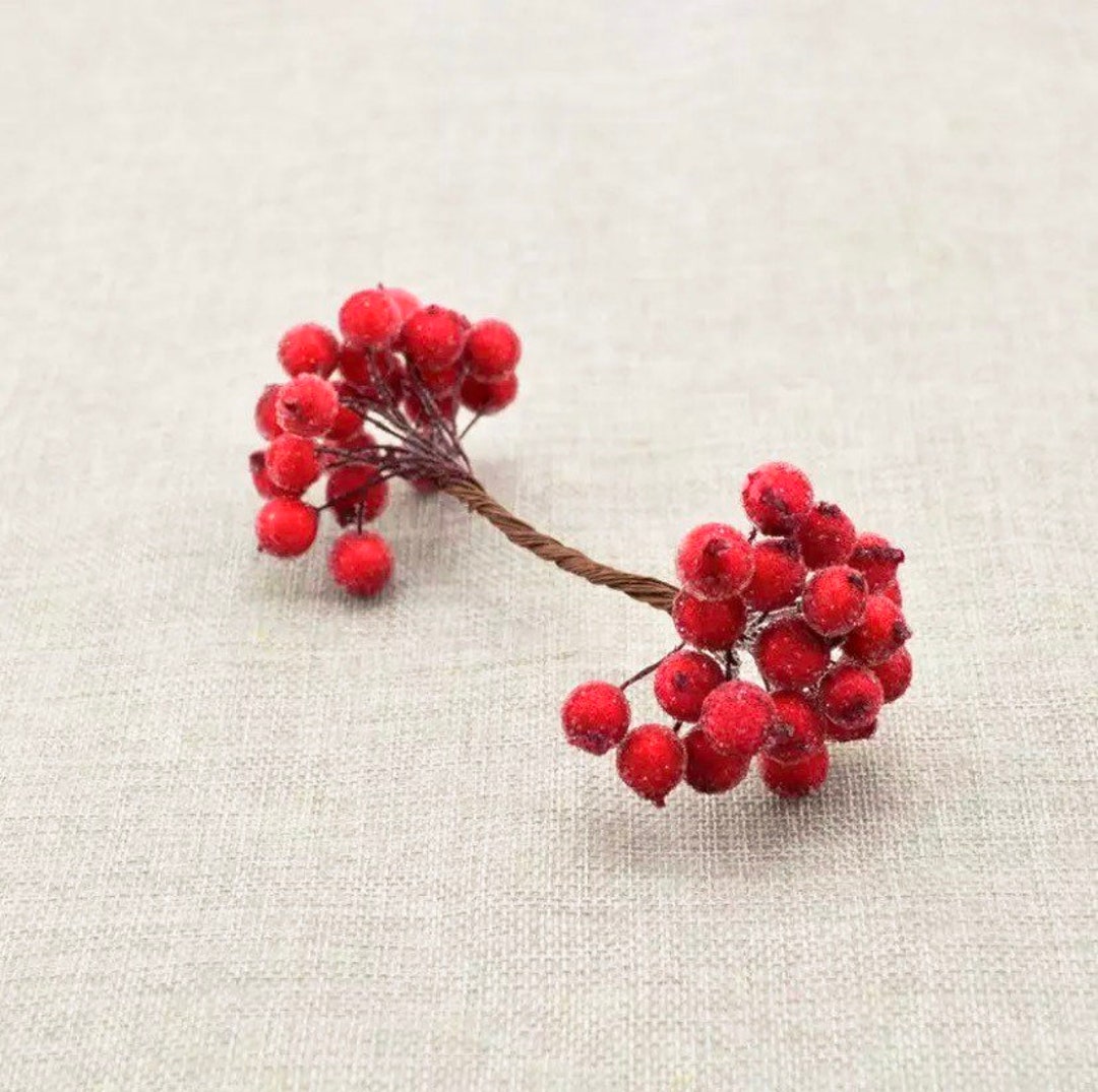 Artificial Frozen Berry Red Berries Fake Berry Berry Bunch Beaded Berry ...
