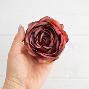 Rust Artificial Rose Head Silk Roses Fake Flowers Faux Rose - Etsy