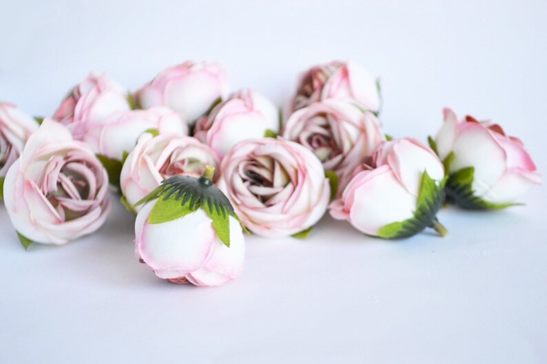 Artificial Small Roses Ivory/pink Flowers Fake Rose Faux | Etsy