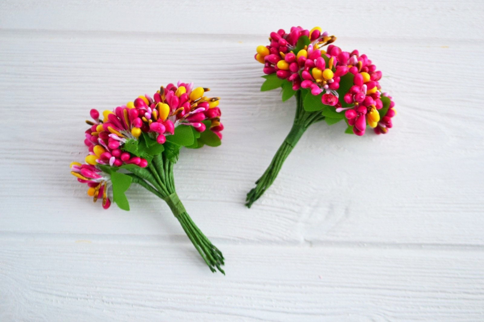 24 Flower stamens Berry stems Artificial flower decor Fake | Etsy