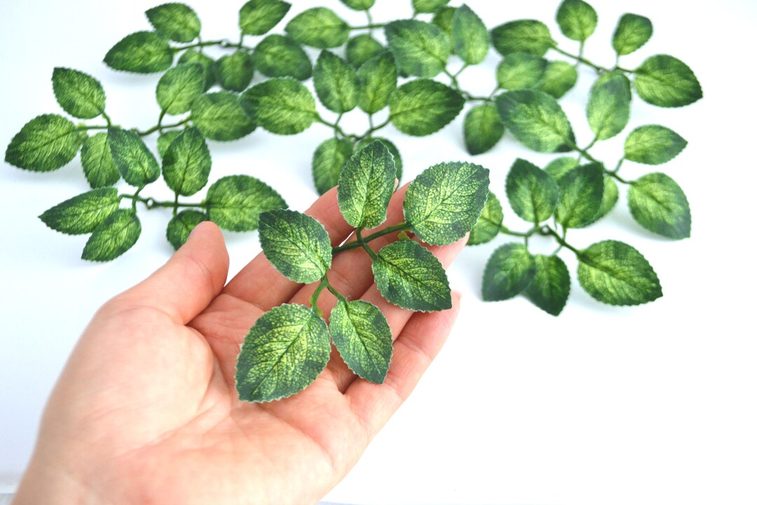 Artificial Leaves 10 Branches Mini Leaf Rose Leaves Fake Greenery ...