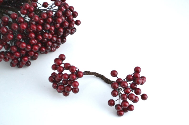Artificial Berry Burgundy Berries Faux Berry Fake Fruits Berry Bundles ...