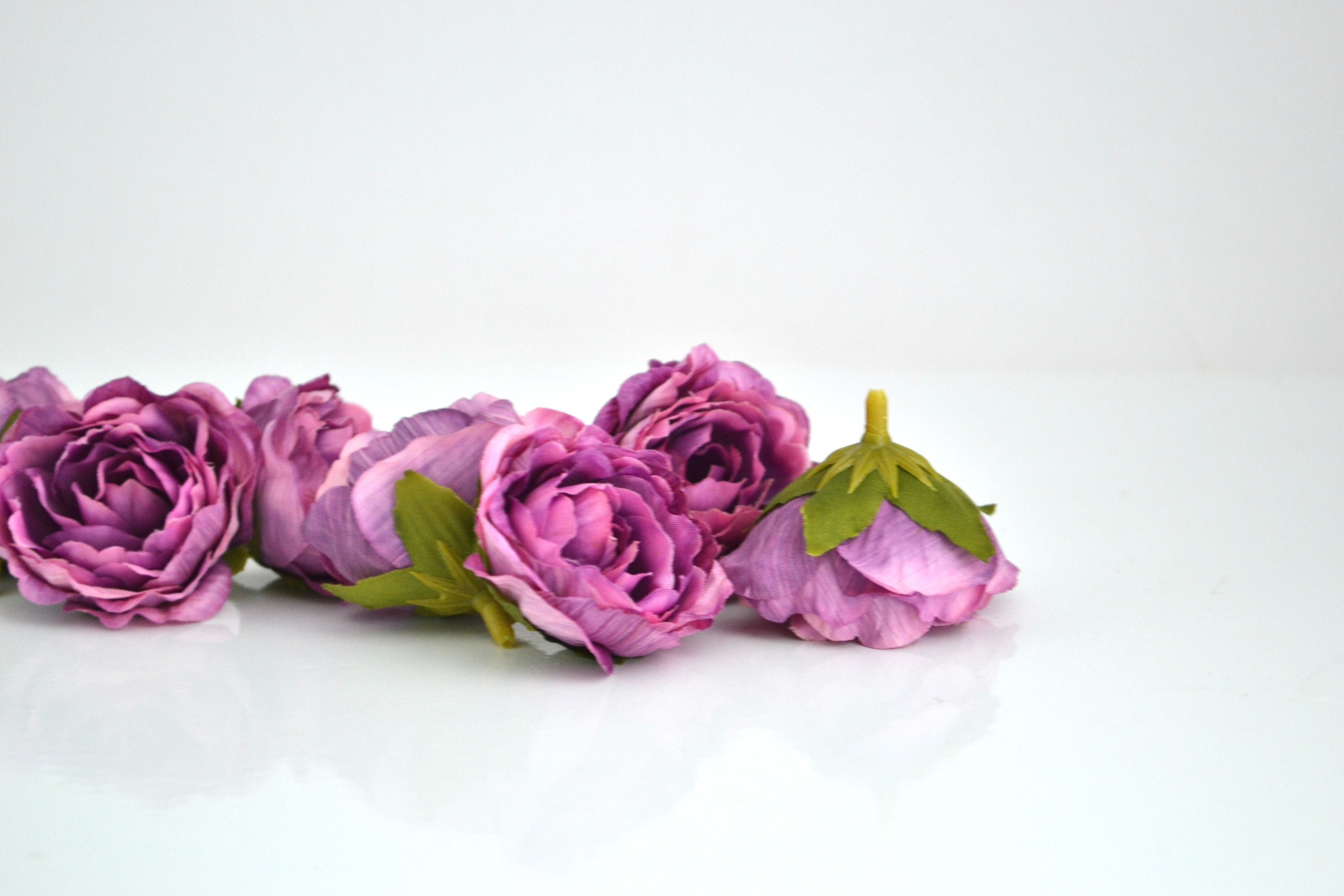 Small Silk Rose Head Purple Artificial Roses Fake Flowers Faux - Etsy