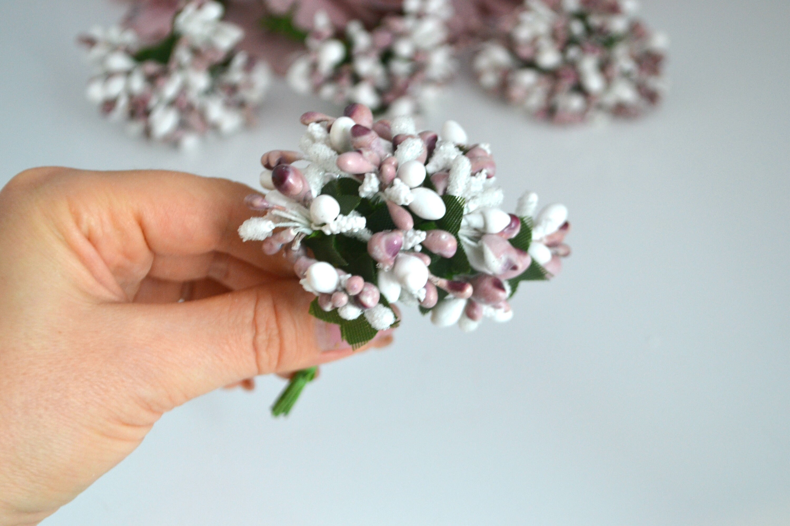 Beige White Berry 12 Stems Artificial Berries Pip Berry Floral | Etsy