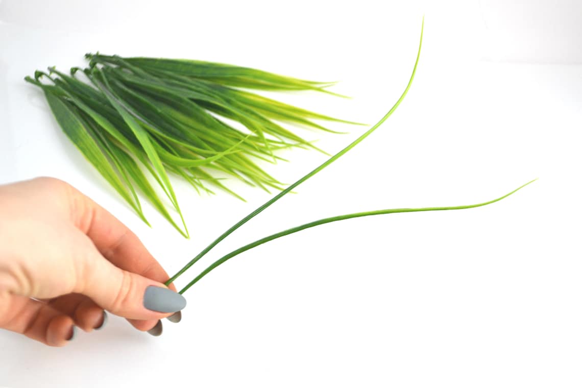 Grass Filler 18 Double Pcs Artificial Filler Plastic Leaves | Etsy