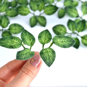 Artificial Leaves 10 Branches Mini Leaf Rose Leaves Fake Greenery ...