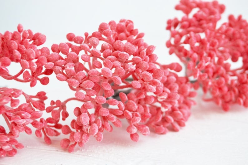 3 Bundles Coral Artificial Berry Fake Berry Floral Filler - Etsy