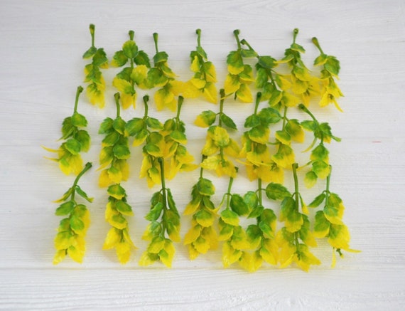 25 Pieces Artificial Greenery Small Filler Fake Leaves Yellow | Etsy