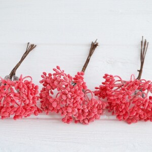3 Bundles Coral Artificial Berry Fake Berry Floral Filler Craft Berry ...