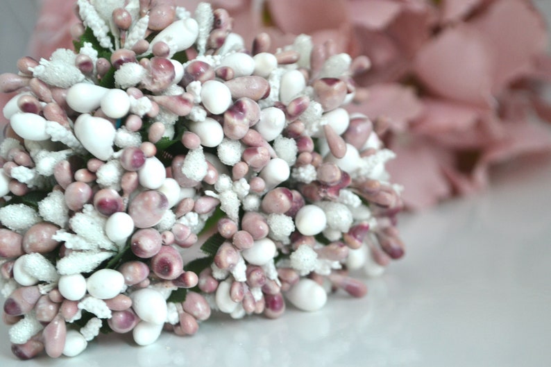 Beige White Berry 12 Stems Artificial Berries Pip Berry Floral | Etsy