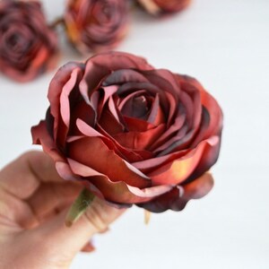Rust Artificial Rose Head Silk Roses Fake Flowers Faux Rose - Etsy