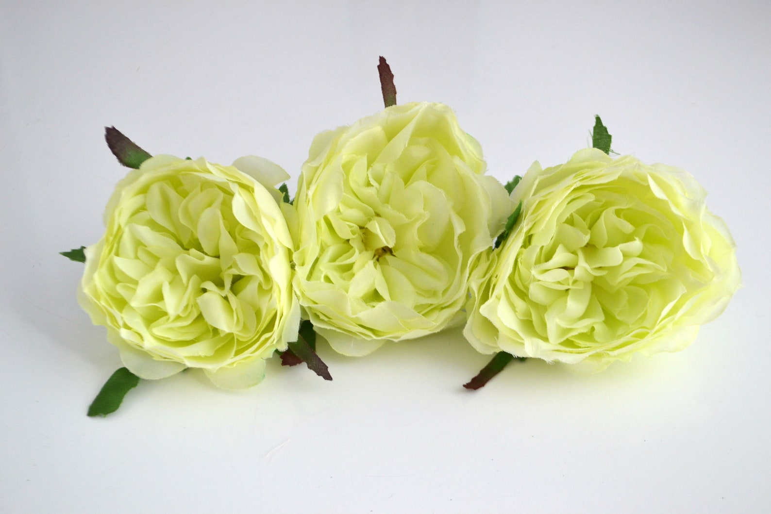 3 Pcs Silk Artificial Rose Light Green Flowers Faux Rose Fake | Etsy
