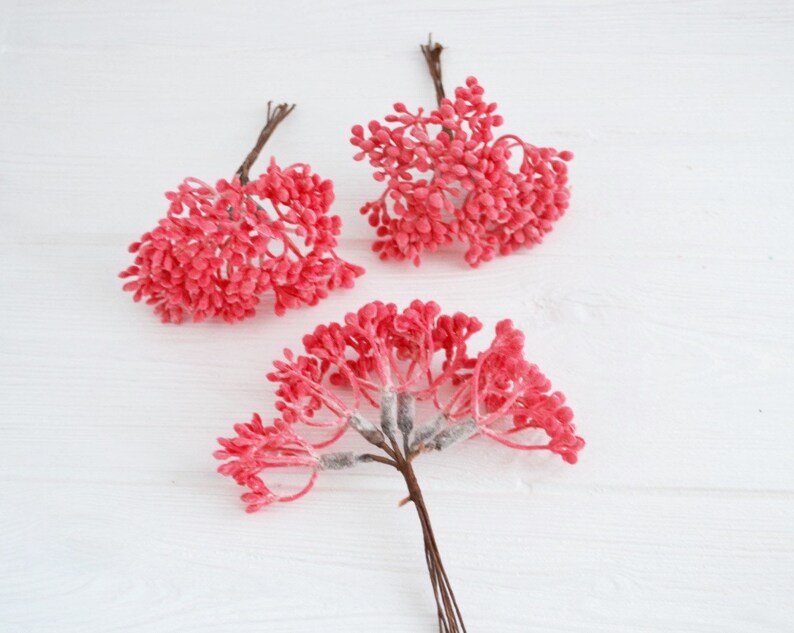 3 Bundles Coral Artificial Berry Fake Berry Floral Filler - Etsy