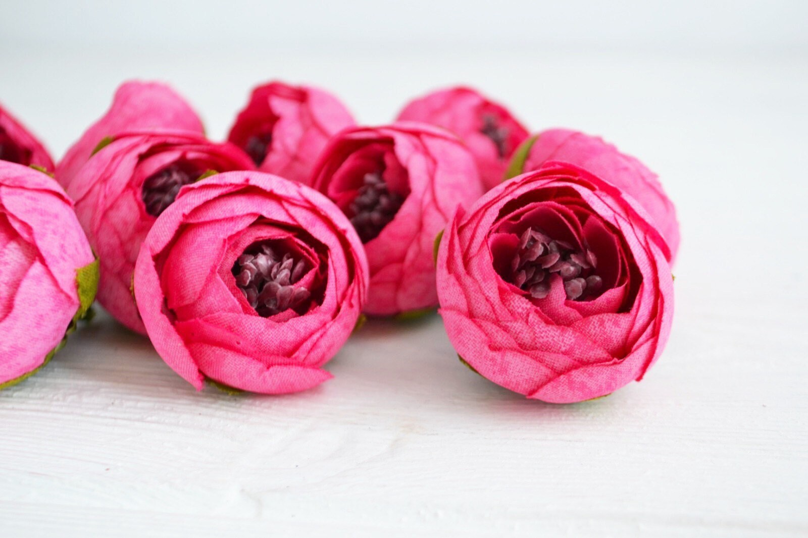 Hot Pink Silk Ranunculus Flowers Fake Ranunculus Faux Flowers - Etsy