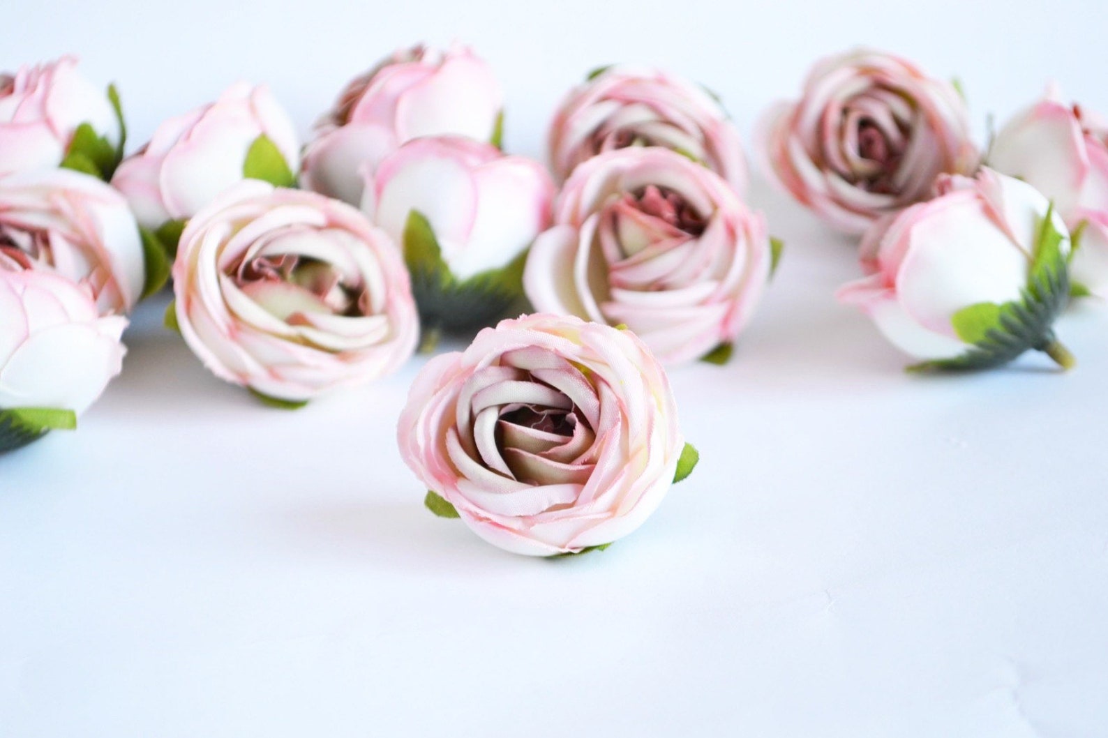 Artificial Small Roses Ivory/pink Flowers Fake Rose Faux | Etsy