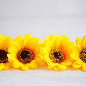 10 Yellow Fake Sunflowers Artificial Sunflower Faux Flowers Summer ...