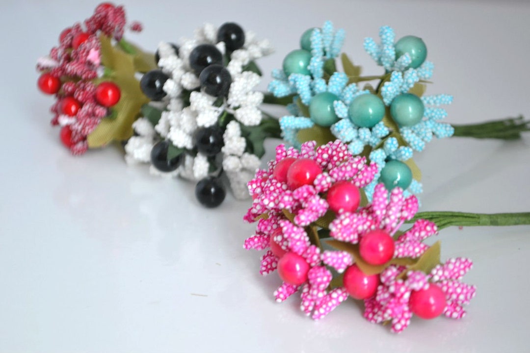 Flower Stamens Small Berry Pip Berries Flower Filler Artificial Berry ...
