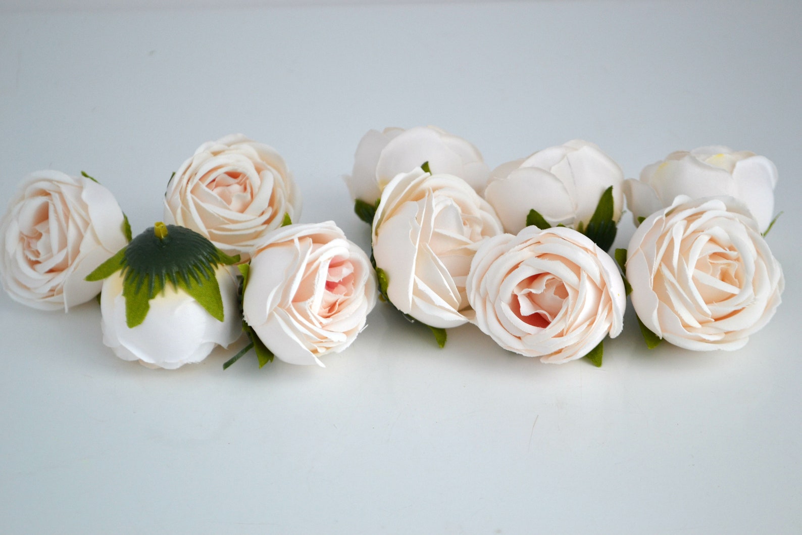 White Pink Silk Roses Small Flowers Fake Rose Flower Heads - Etsy
