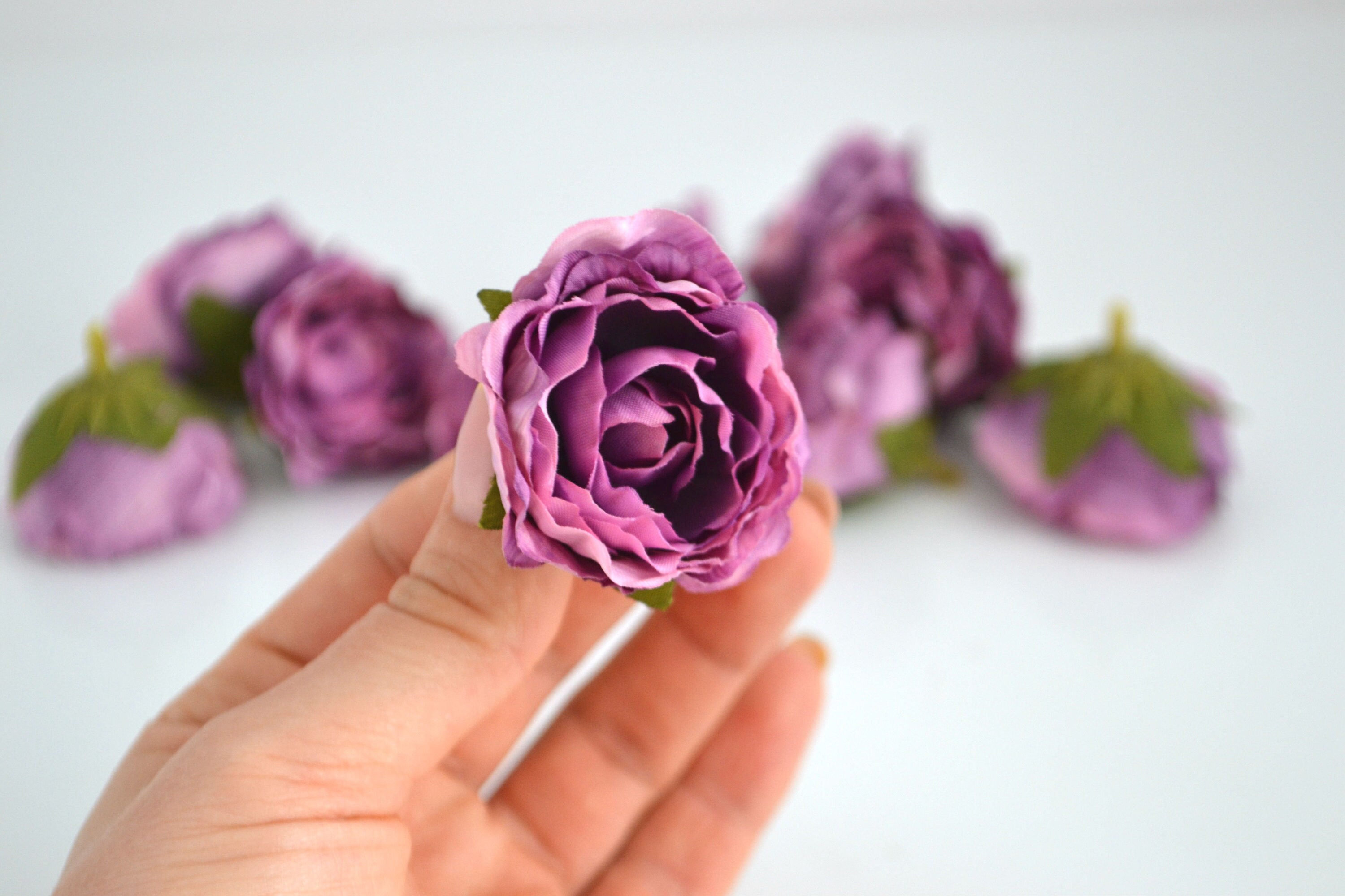 Small Silk Rose Head Purple Artificial Roses Fake Flowers Faux - Etsy