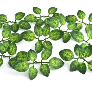 Artificial Leaves 10 Branches Mini Leaf Rose Leaves Fake Greenery ...