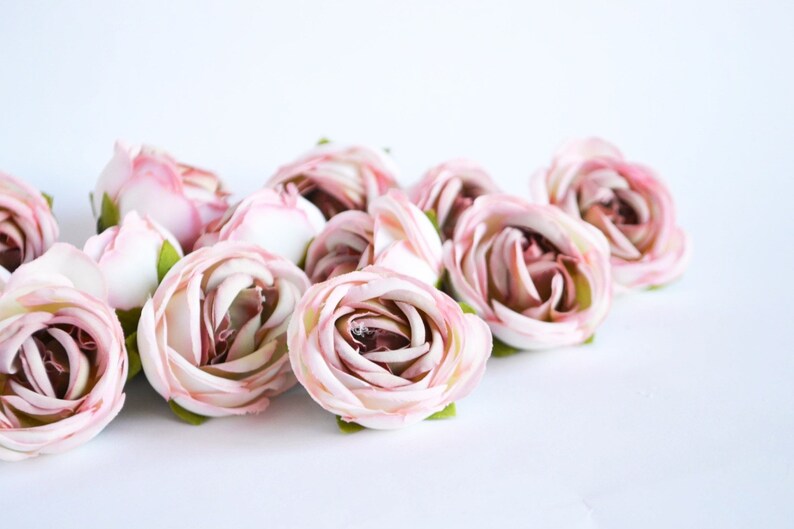 Artificial Small Roses Ivory/pink Flowers Fake Rose Faux | Etsy