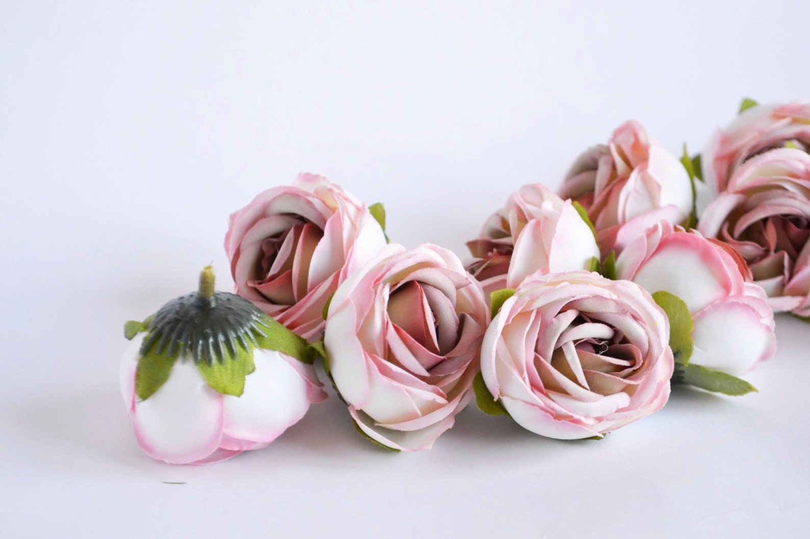 Artificial Small Roses Ivory/pink Flowers Fake Rose Faux | Etsy