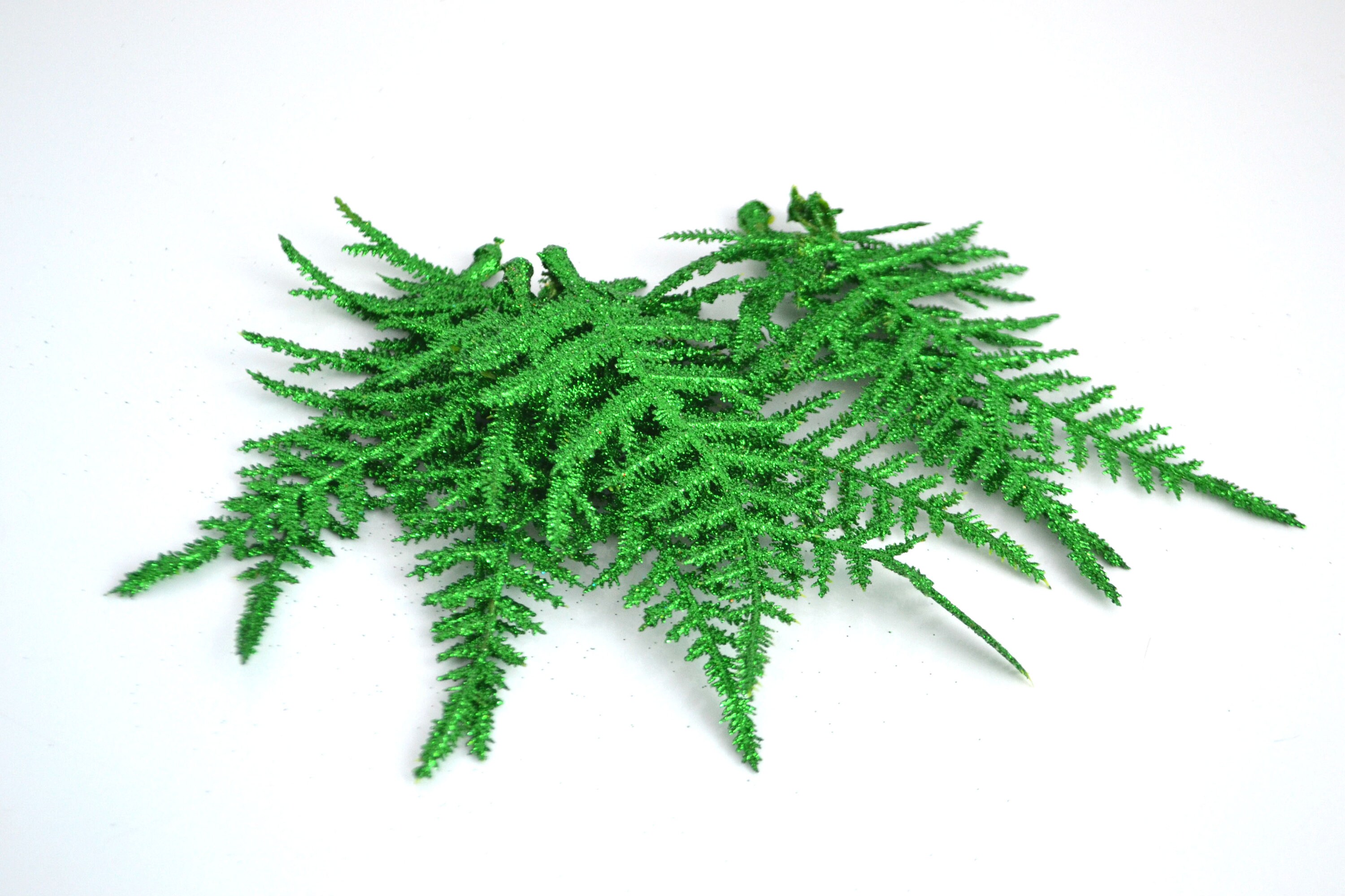 11 pcs Christmas glittered fern leaves Plastic greenery | Etsy