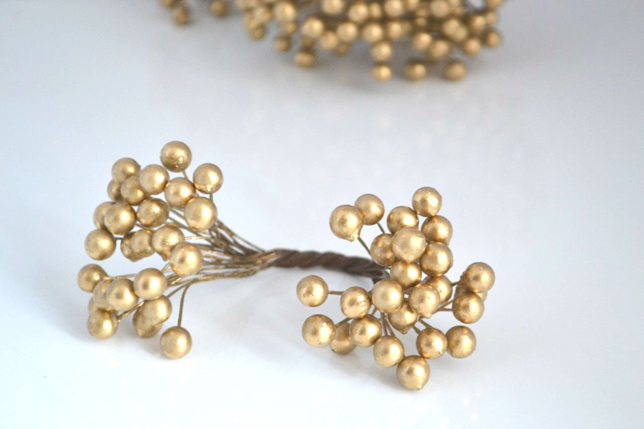 Artificial berry Gold berries Fake berry Faux fruit Berry on | Etsy