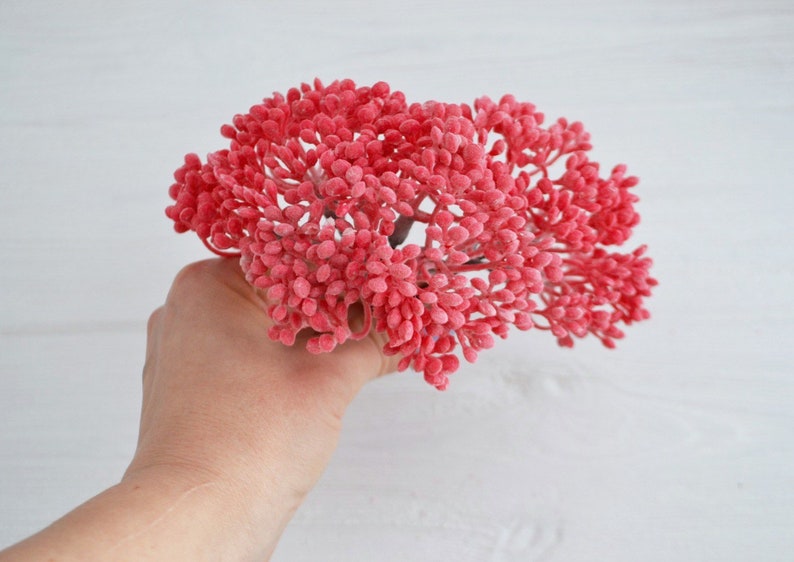 3 Bundles Coral Artificial Berry Fake Berry Floral Filler - Etsy