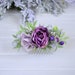 Purple Flower Comb Winter Hair Comb Winter Floral Comb Christmas Comb ...