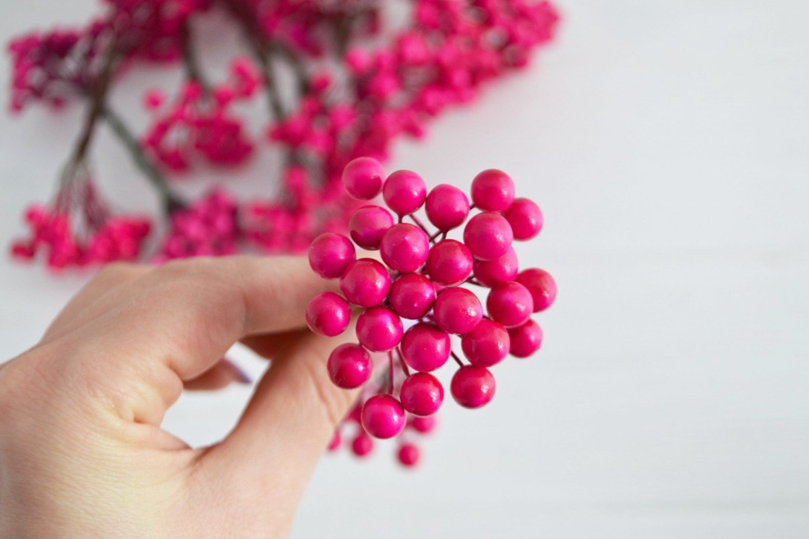 Artificial berries Hot Pink berry Fake berry Faux fruit Berry | Etsy