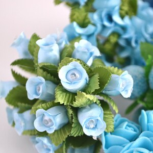 Light Blue Artificial Flowers Set of Mini Bouquets Fake - Etsy