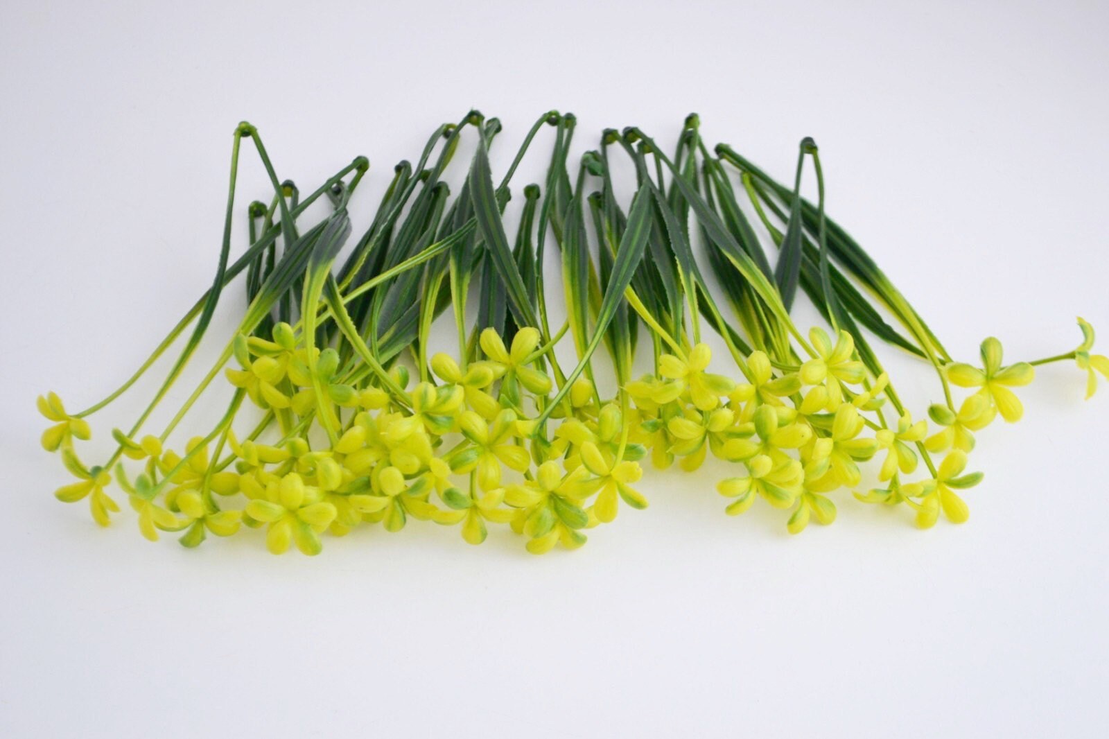 28 Stems With Flowers Light Green Artificial Greenery Fake - Etsy