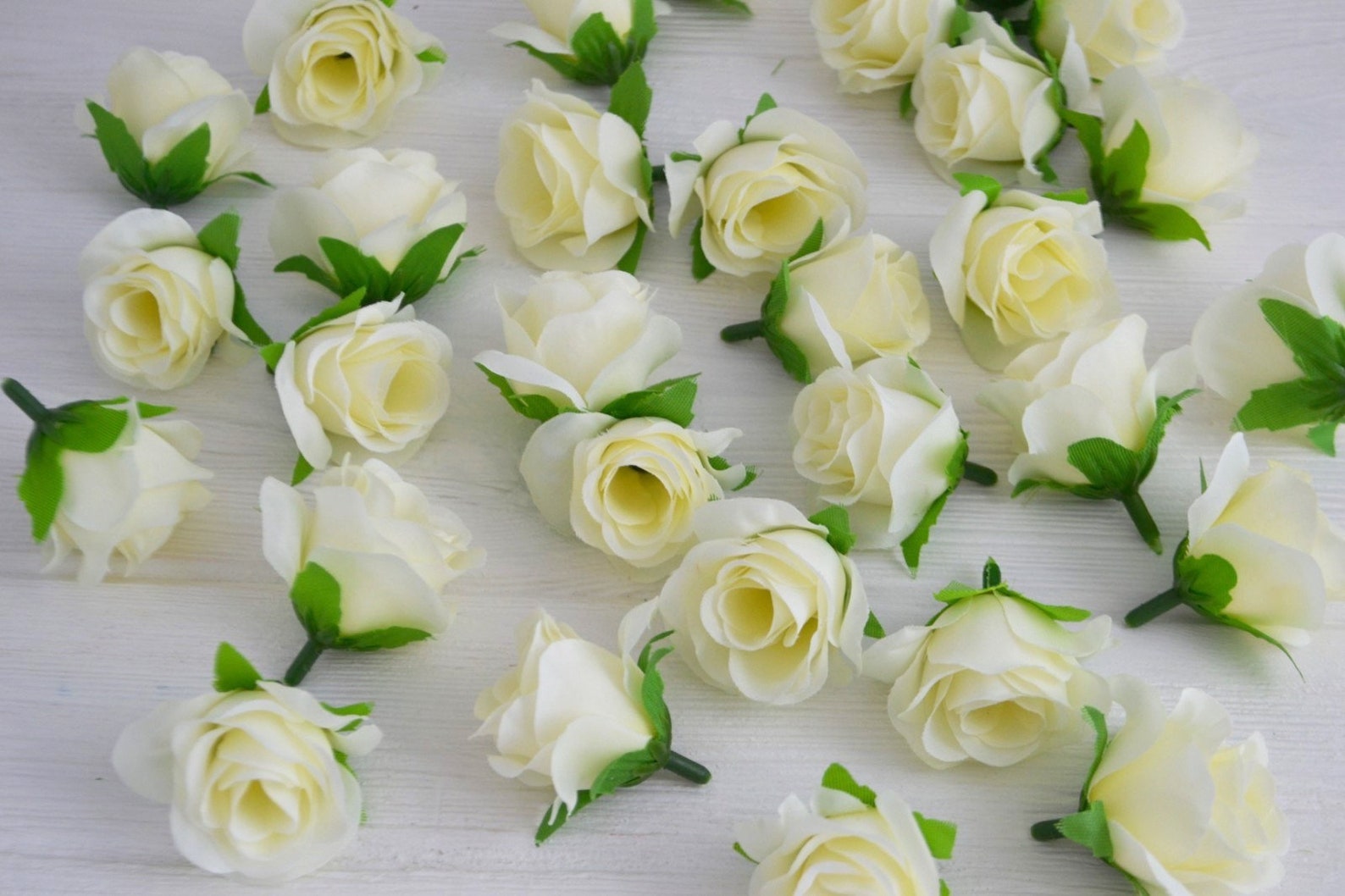 5 Pieces Mini Artificial Rose Heads White Silk Roses Fake - Etsy