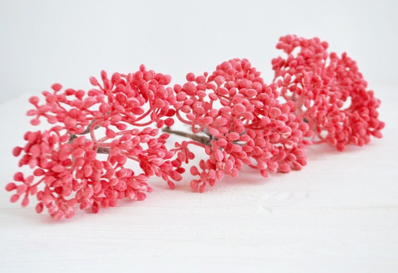 3 Bundles Coral Artificial Berry Fake Berry Floral Filler - Etsy