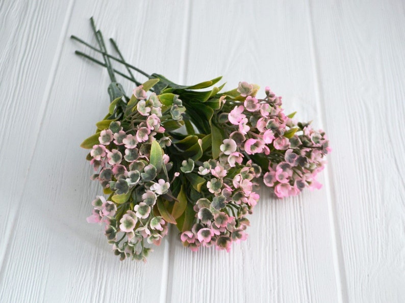 Pink Artificial Flowers 5 Flower Spray Greenery Stems With - Etsy