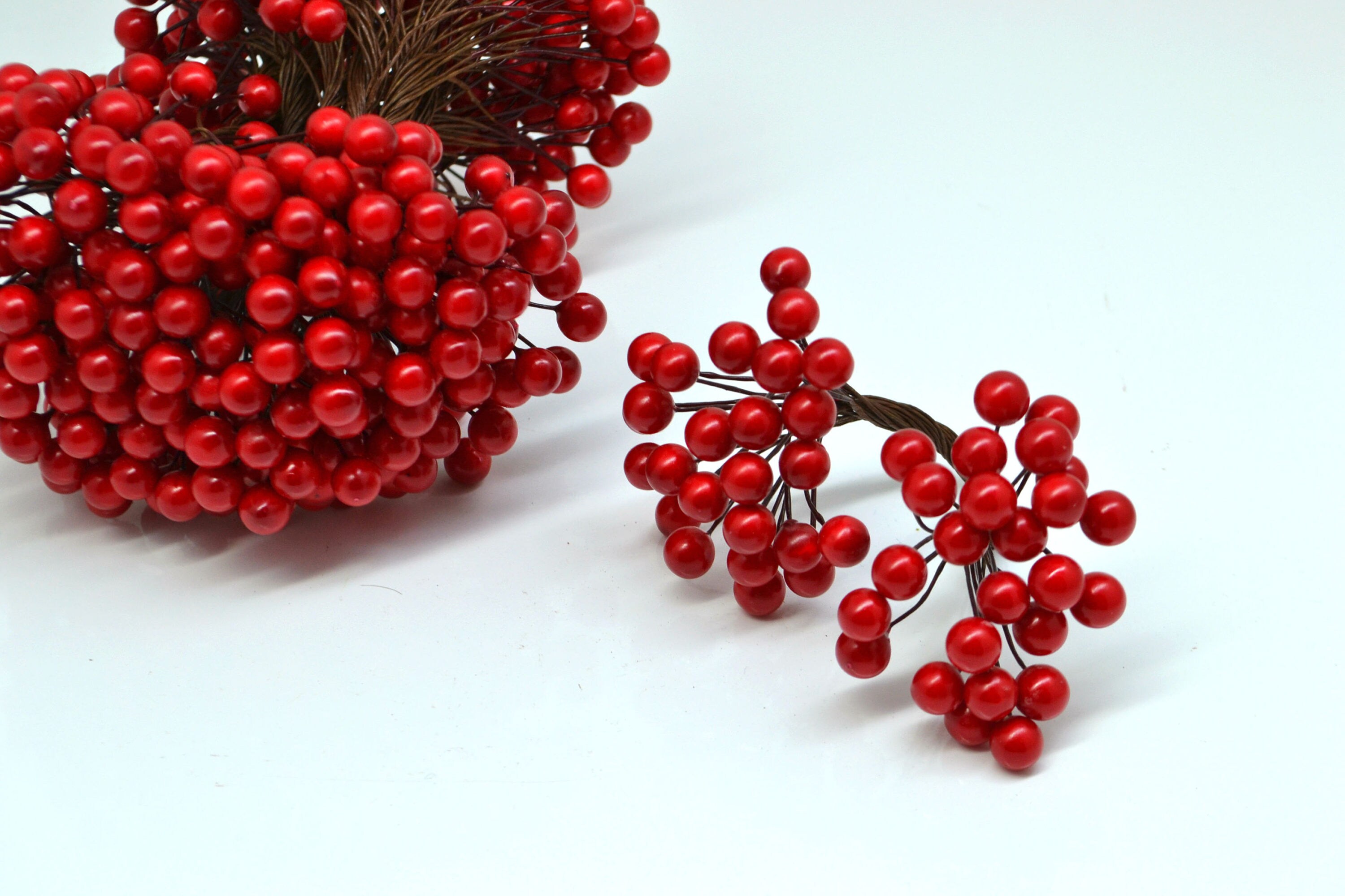 Red Artificial Berries Berry Bunch Fake Berry Craft Supply - Etsy