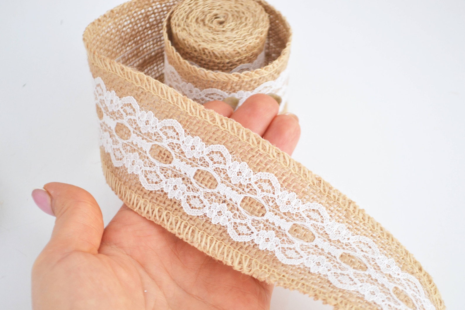 Burlap Ribbon Lace 5 Cm 2''/2 M Rustic Home Decor - Etsy