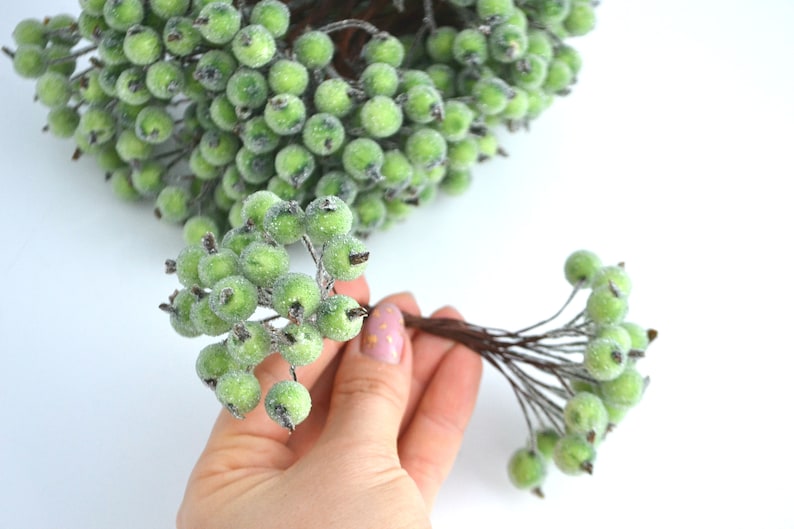 Artificial Green Berry Fake berries Faux berry Craft berries | Etsy