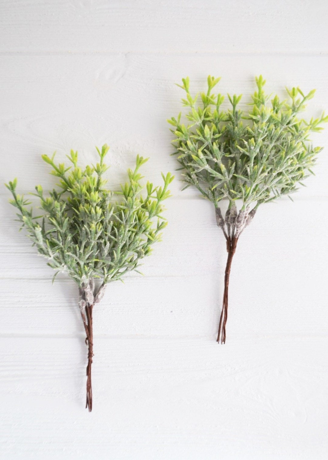 Artificial Greenery 2 Bundles Fake Plants Floral Filler Faux Rosemary ...