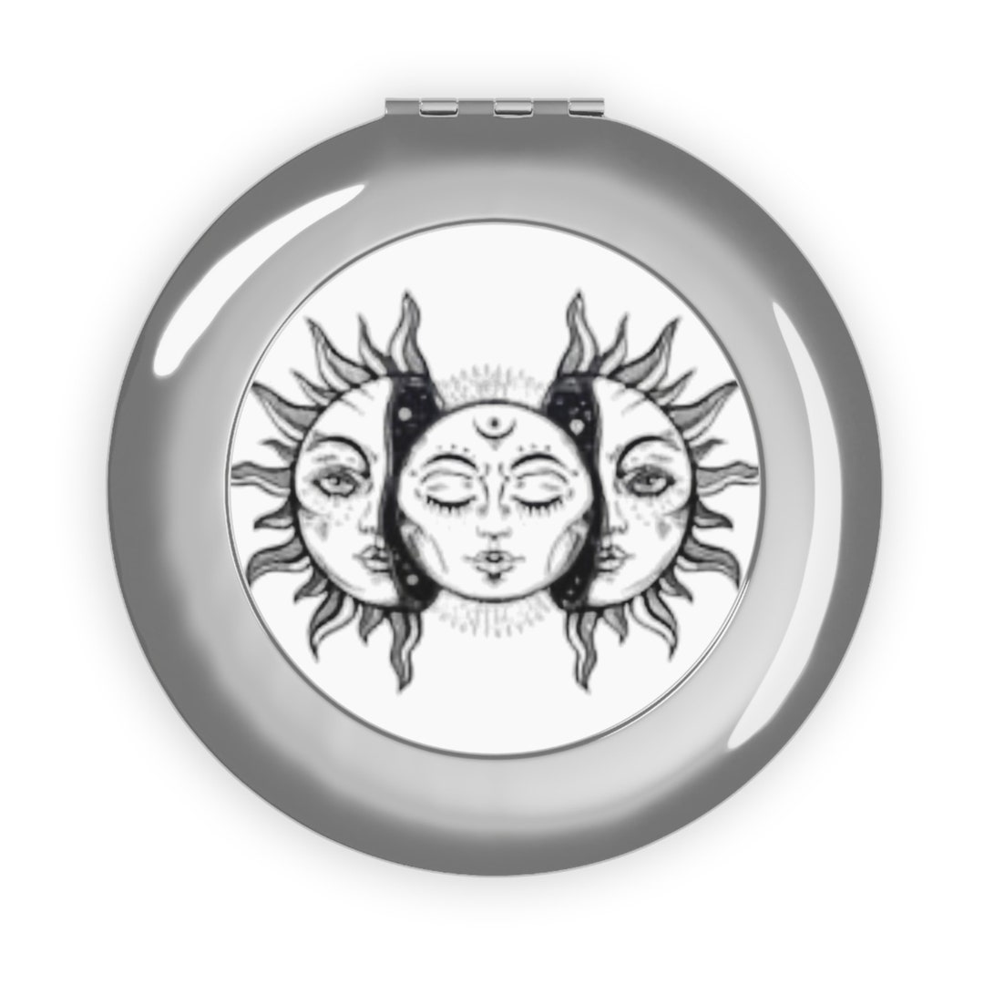Celestial Sun and Moon Compact Mirror, Travel Purse Mirror, Double ...