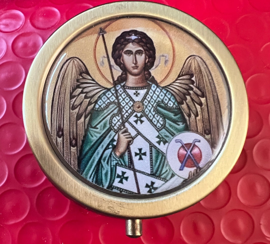 Holy Communion Pyx and Leather Burse Set for Homebound; Saint Gabriel ...